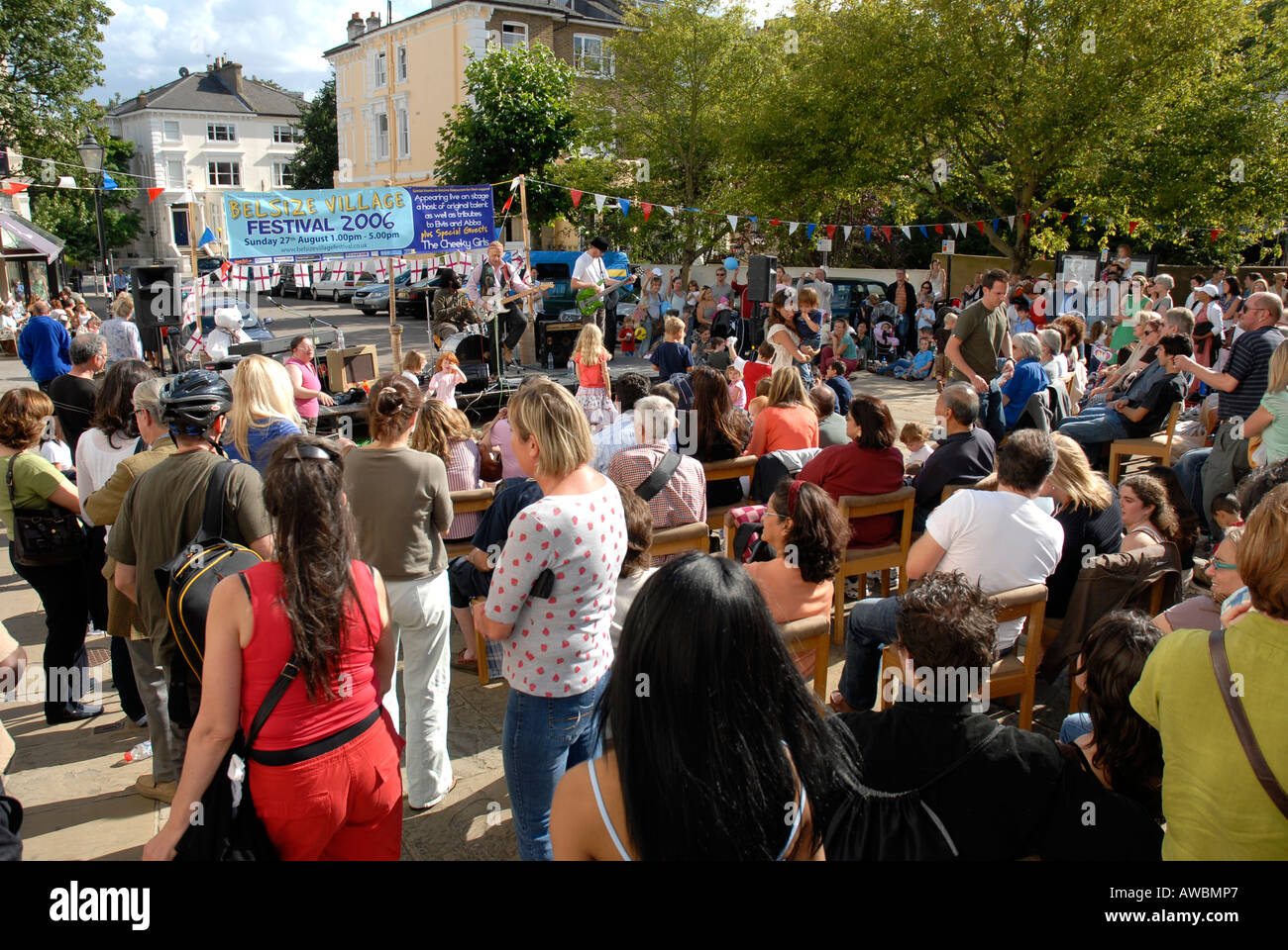 Musician Tim Hain and his band performing at the Belsize Park Festival ...
