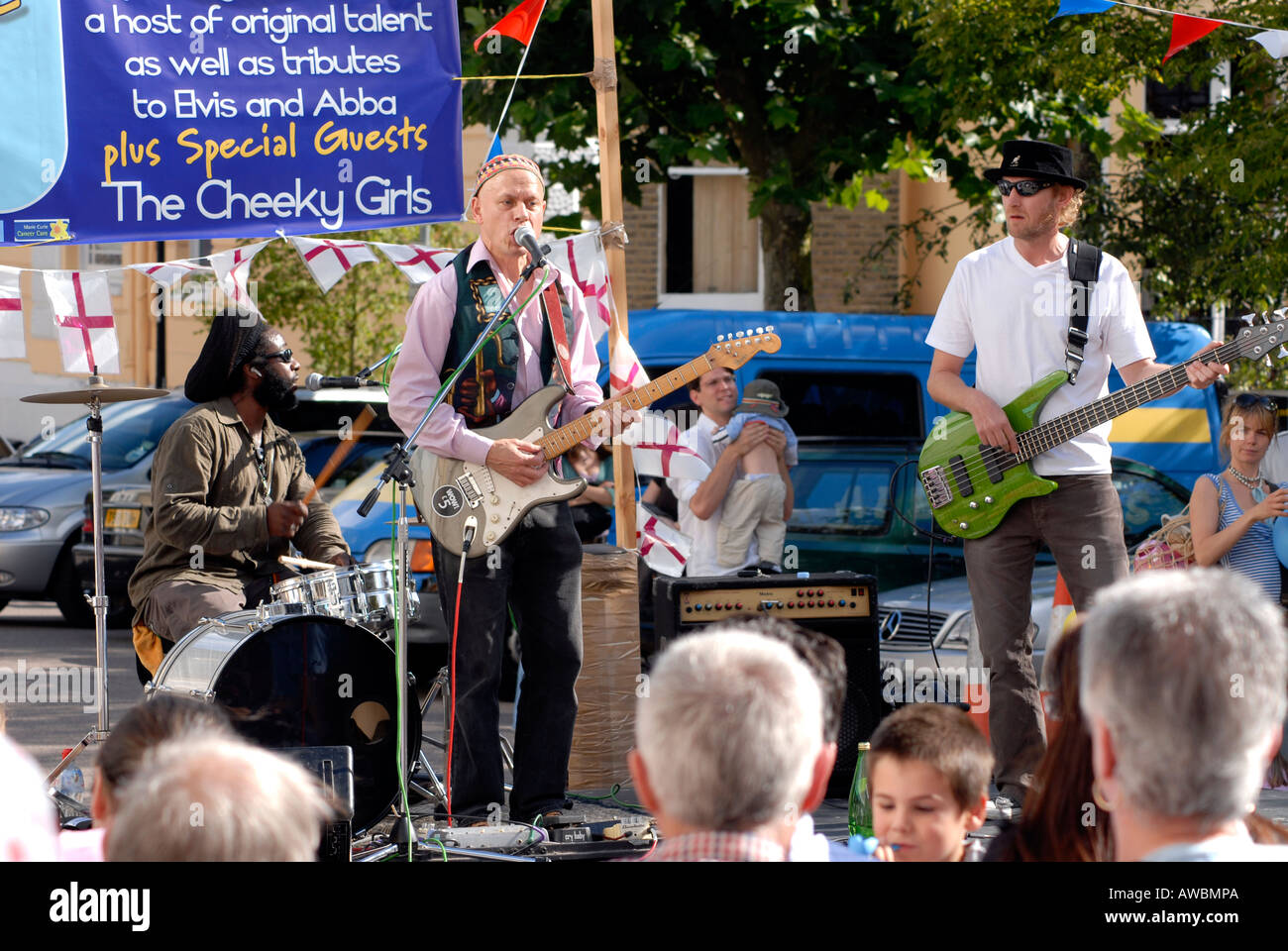 Musician Tim Hain and his band performing at the Belsize Park Festival ...