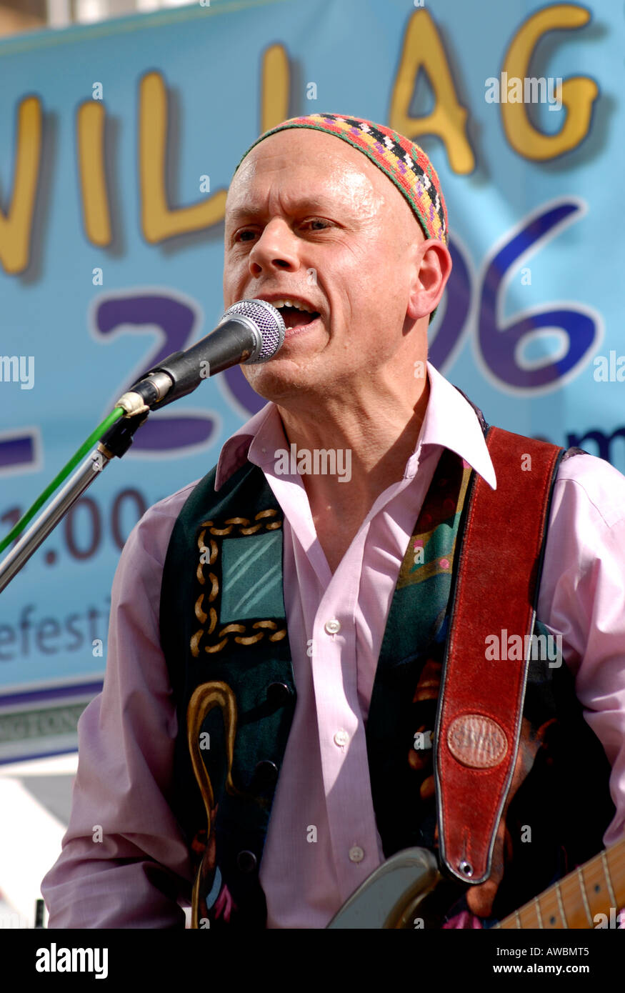 Musician Tim Hain and his band performing at the Belsize Park Festival ...