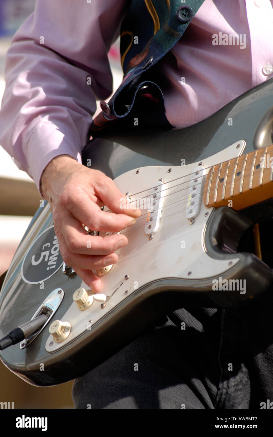 Musician Tim Hain and his band performing at the Belsize Park Festival ...