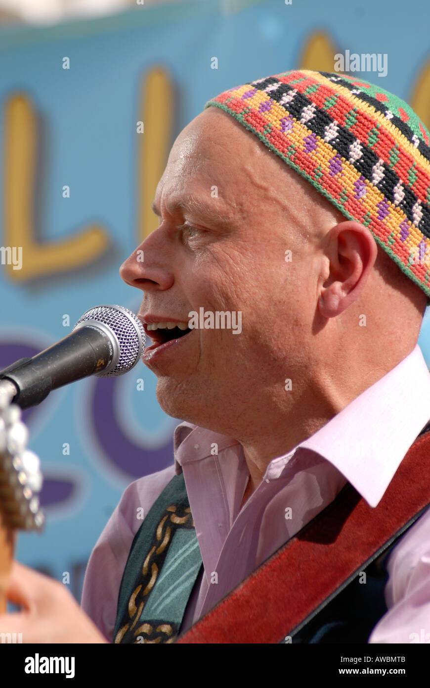 Musician Tim Hain and his band performing at the Belsize Park Festival ...
