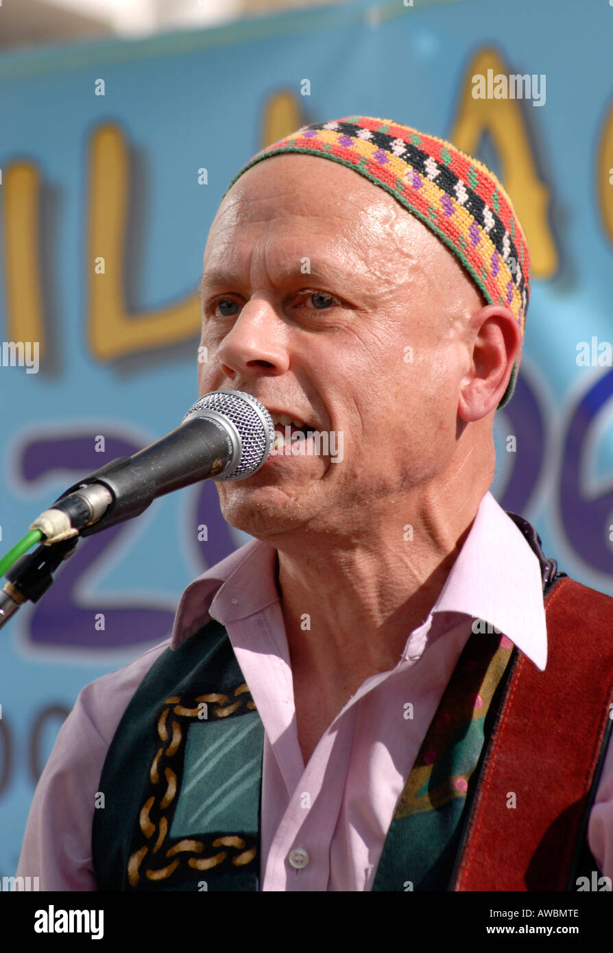 Musician Tim Hain and his band performing at the Belsize Park Festival ...