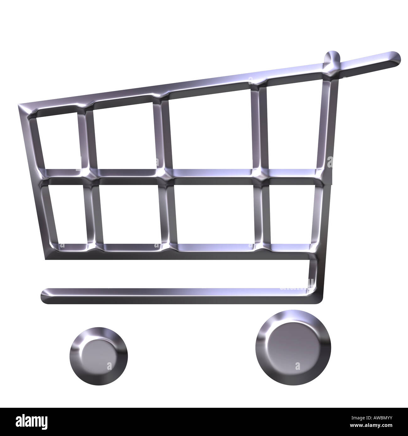 3d silver shopping cart Stock Photo - Alamy