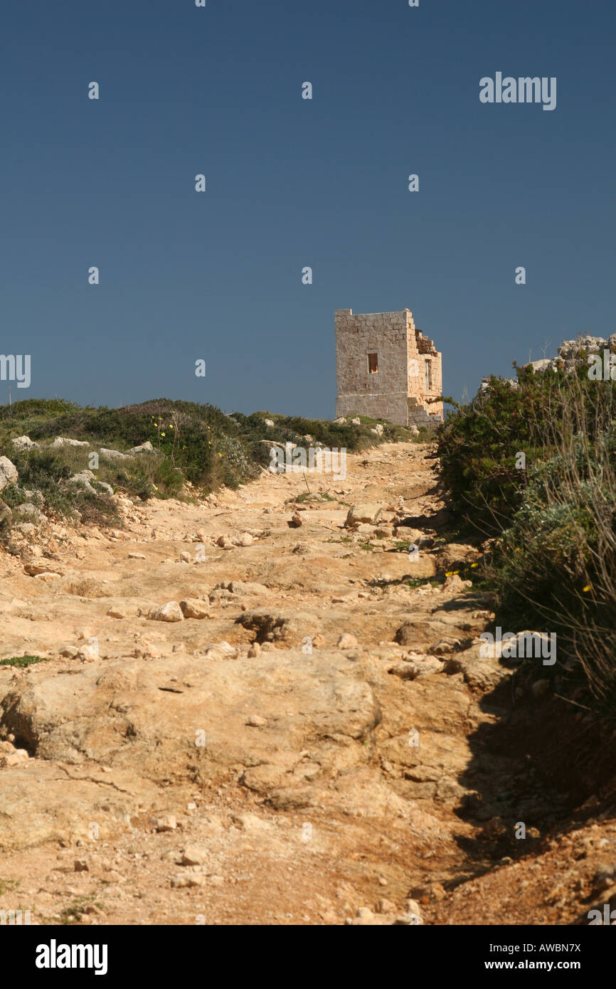 Ancient Tower in Malta Stock Photo - Alamy