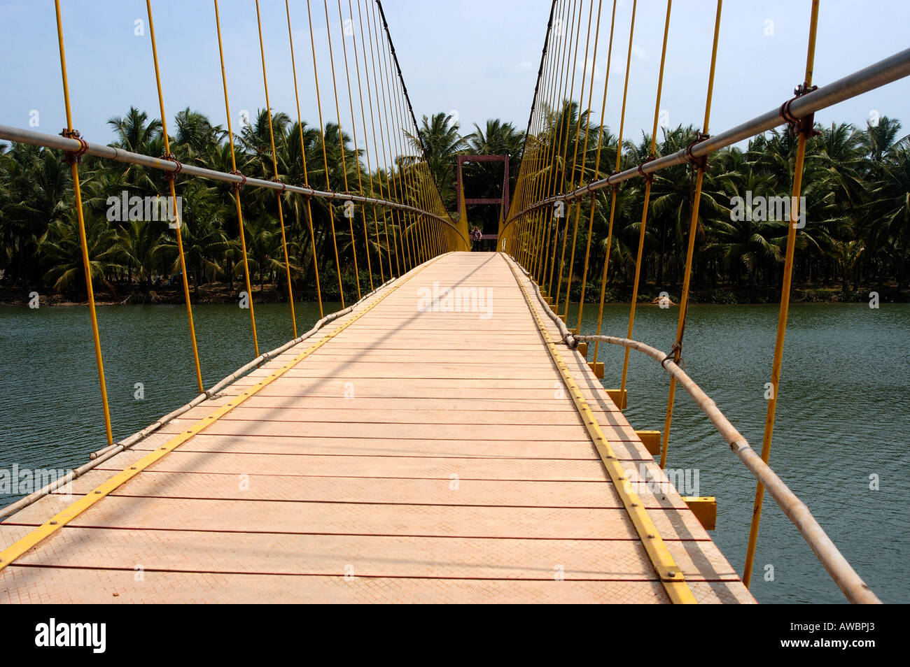 HANGING BRIDGE OVER BACKWATER CANAL NEAR VALIAPARAMBA KASARAGOD ...
