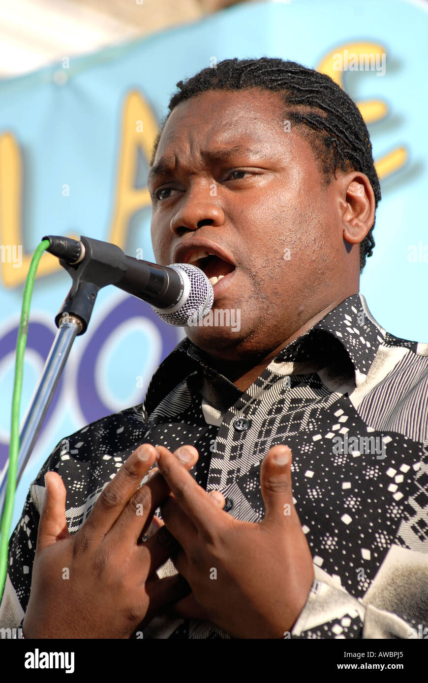 South African opera star Siphiwo Ntshebe performing at the Belsize Park ...