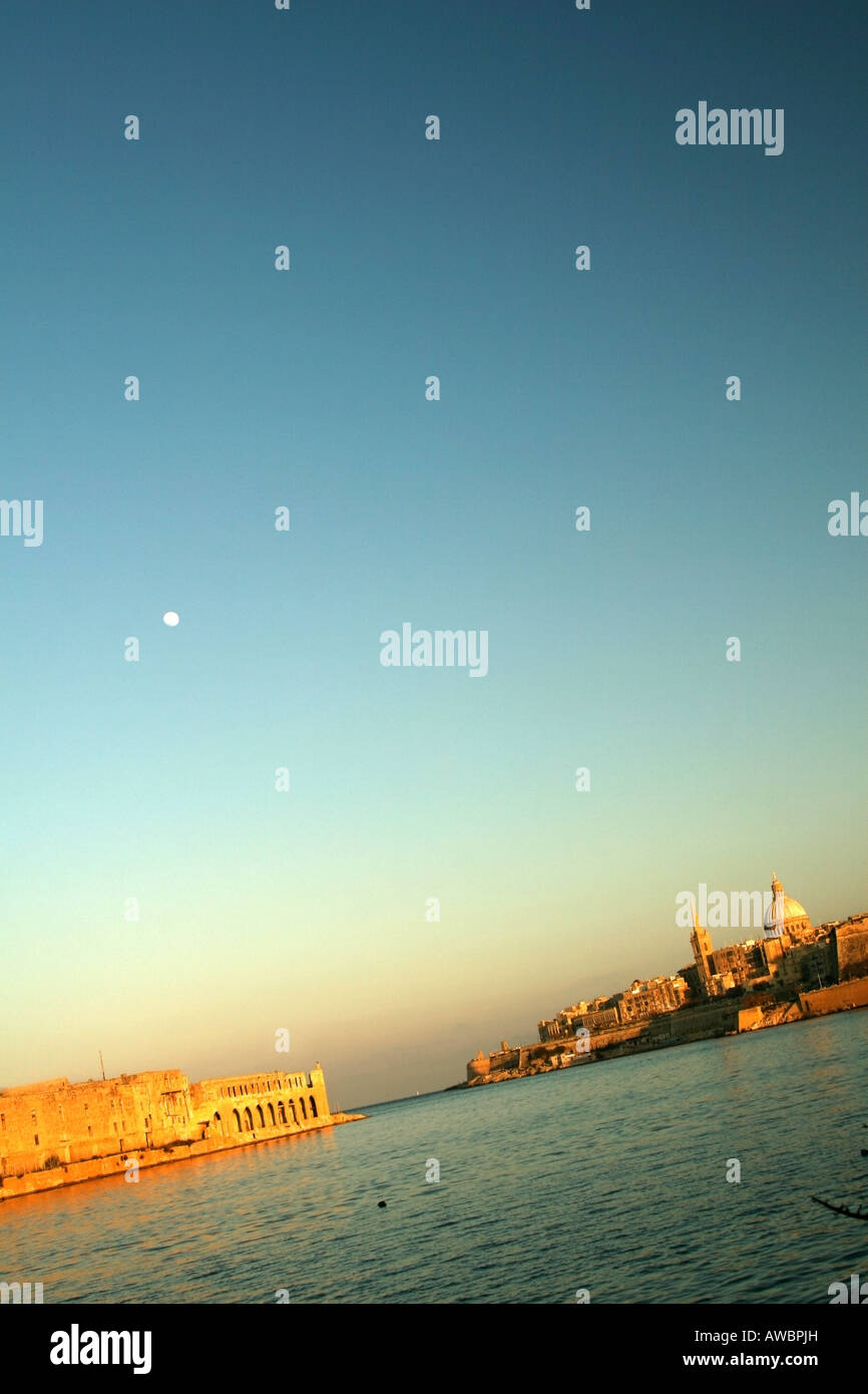 Sunset over Valletta, Malta Stock Photo - Alamy