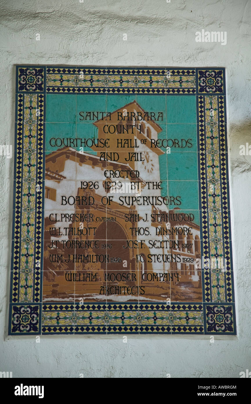 Santa Barbara, County Courthouse, Tile art California, USA Stock Photo ...