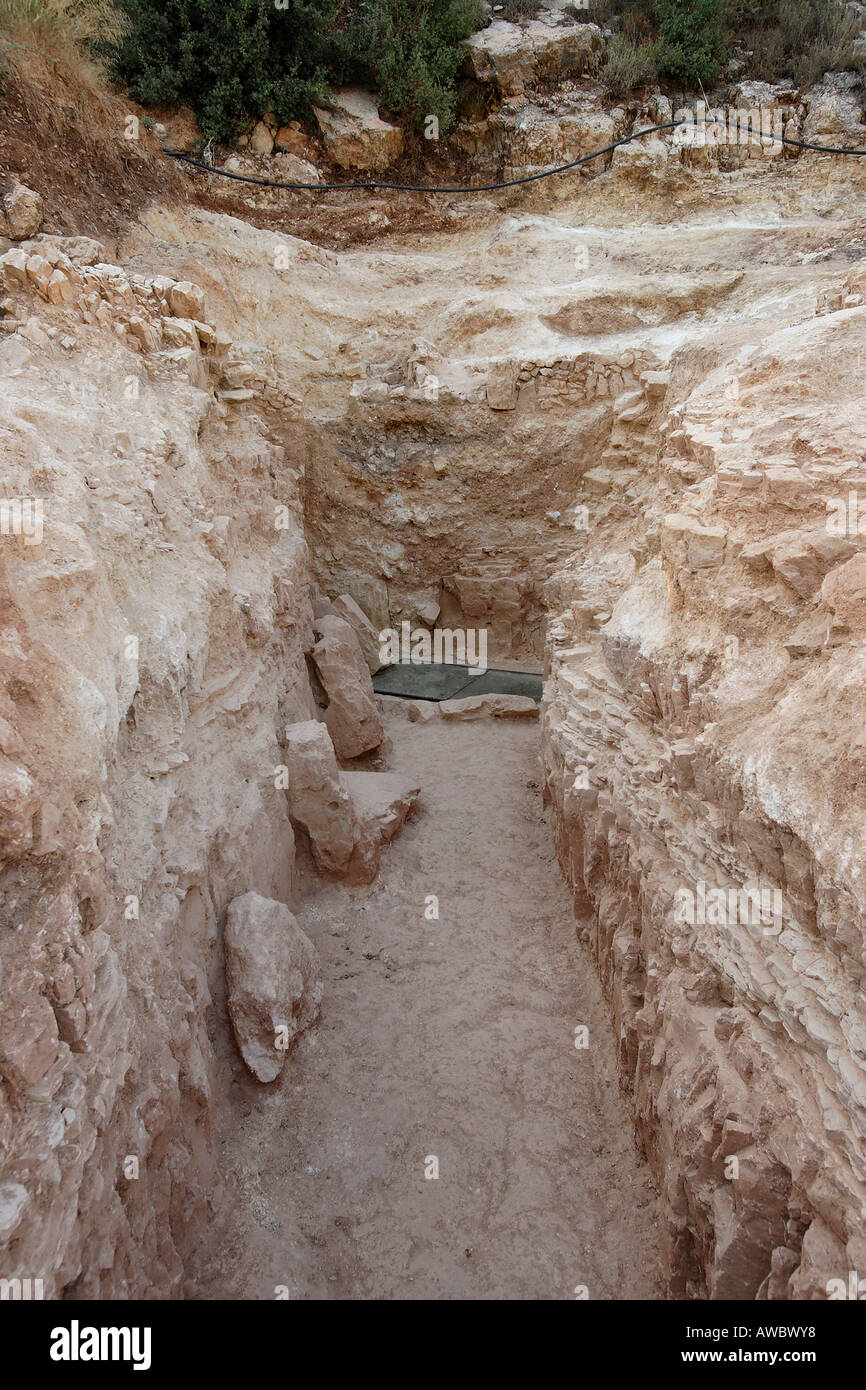 The Judean mountains Israel A rock hewn water system dating back to the ...