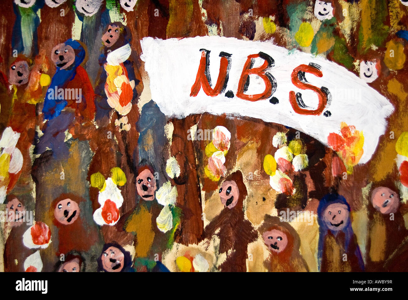 child's painting of lewes bonfire guy fawkes celebrations Stock Photo ...