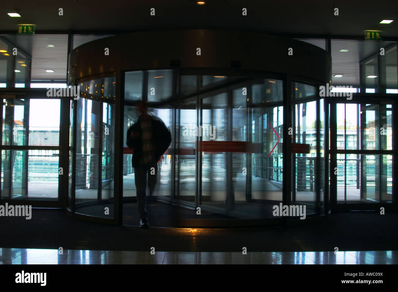Revolving door in a department store Stock Photo - Alamy