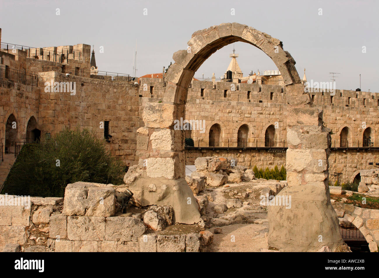 Israel Jerusalem The Tower of David museum at the Citadel Stock Photo ...