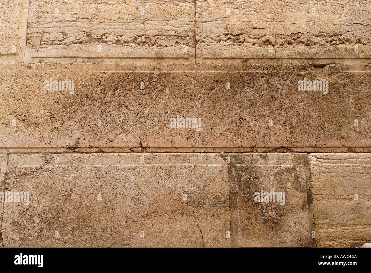 Israel Jerusalem Archaeological Park stones of Temple Mount Wall Stock ...