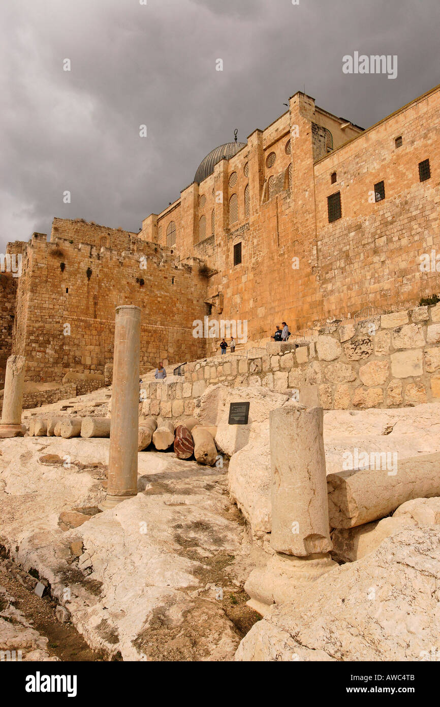 Israel Jerusalem Archaeological Park the Ophel area at the foot of the ...