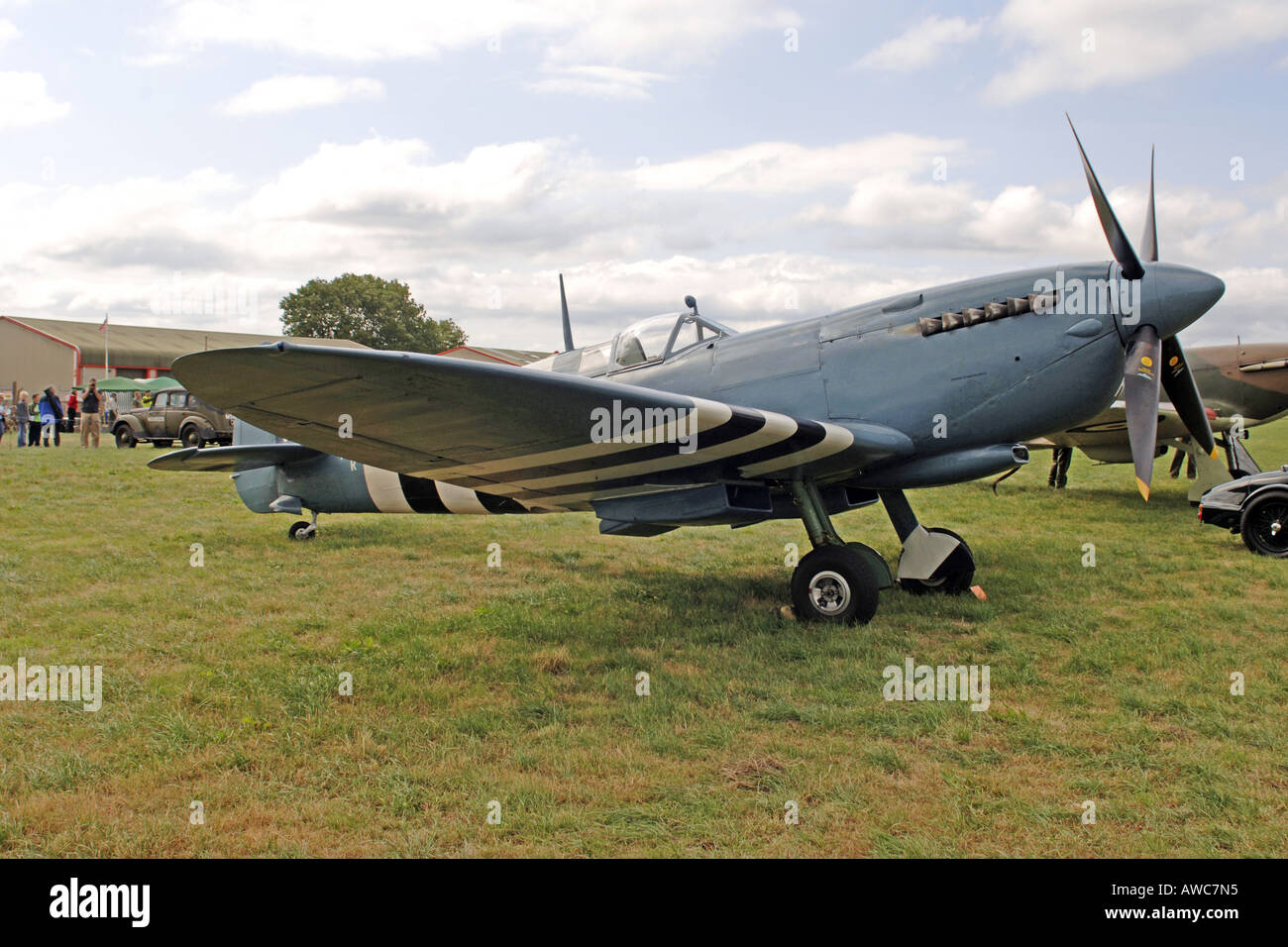 WWII Spitfire Photo recon Mark 11 in D Day Markings on display at an ...
