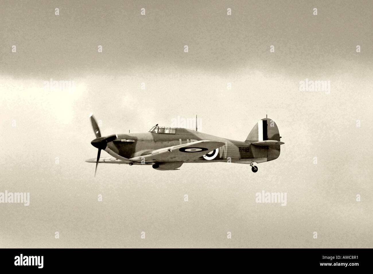 WWII Hawker Hurricane Fighter Plane in an Aerial combat display Stock ...