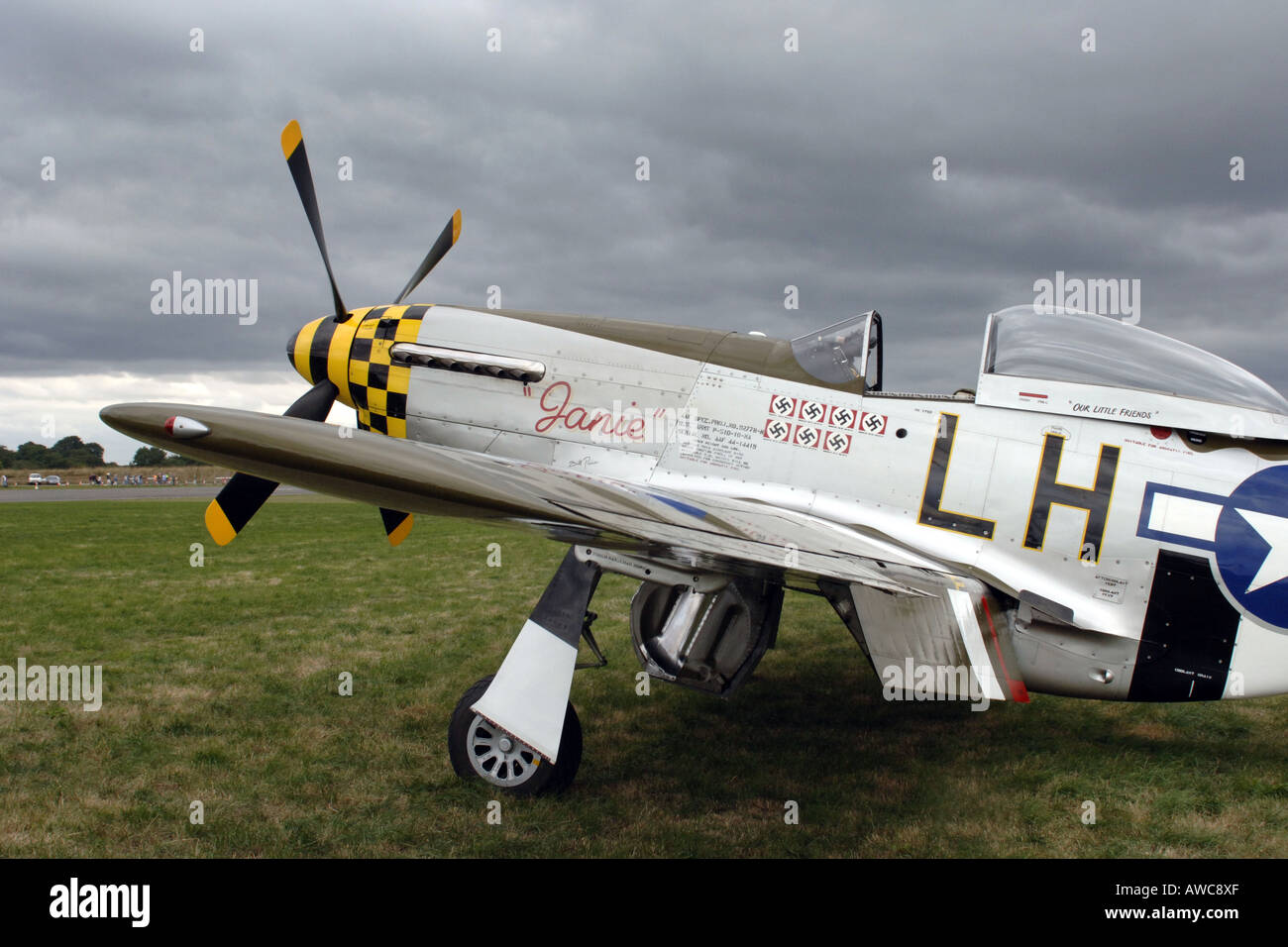 WWII P 51 Mustang Fighter Plane on display at an Airshow Stock Photo ...
