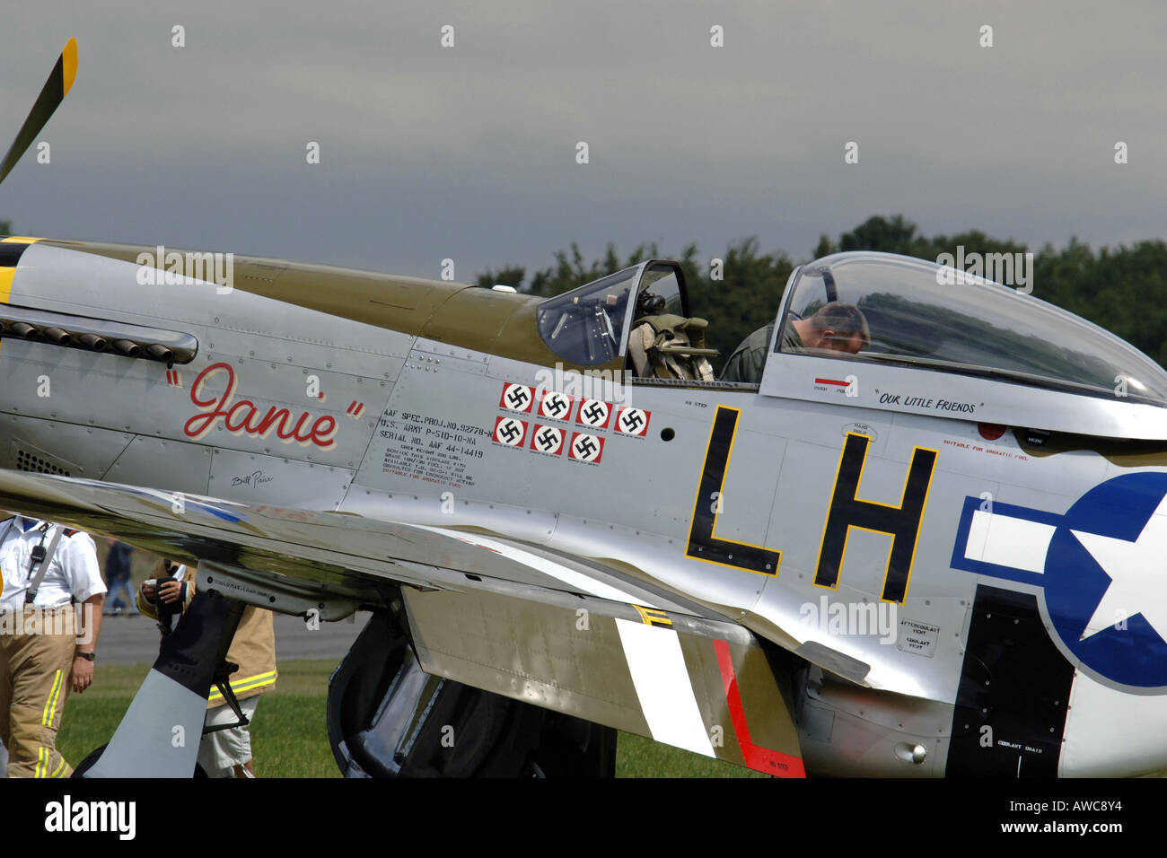 WWII P 51 Mustang Fighter Plane on display at an Airshow Stock Photo ...