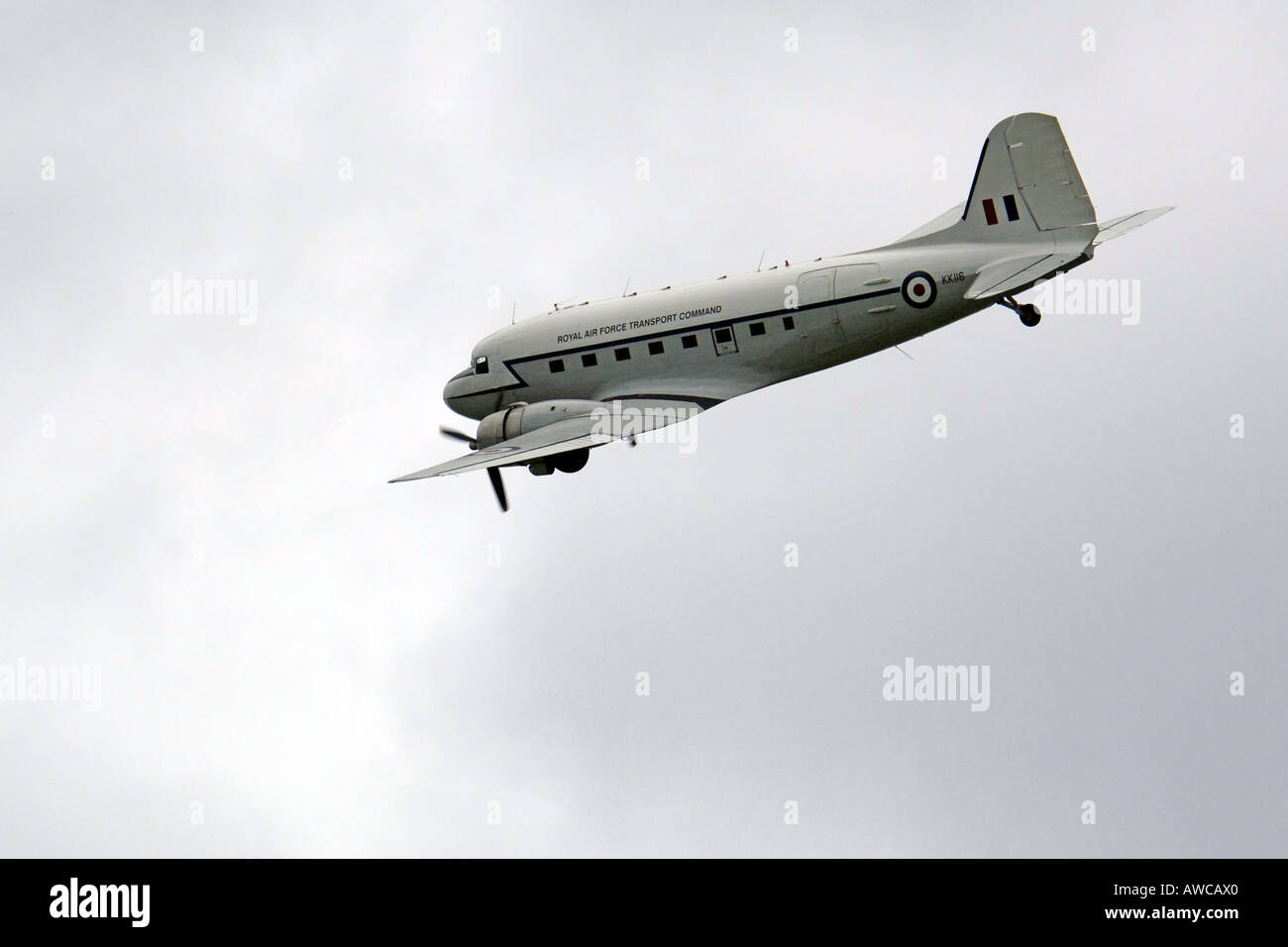 RAF DC 3 Dakota Transport plane in 1950s colors Stock Photo - Alamy