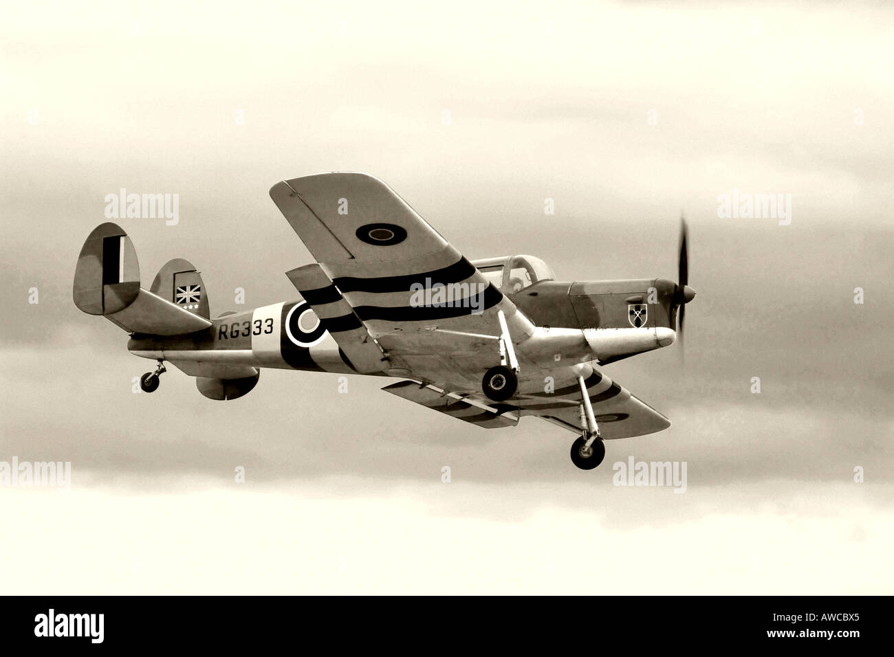 British Army WW2 Miles Messenger Scout plane with D-Day markings Stock ...