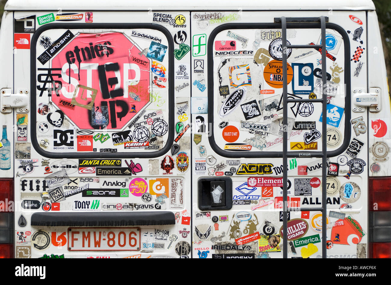 White van back doors hi-res stock photography and images - Alamy