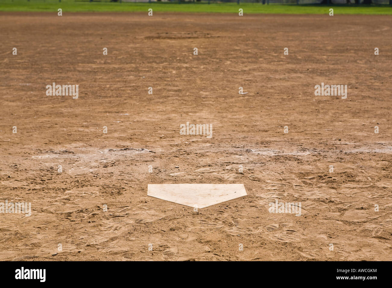 Baseball softball home plate infield Stock Photo - Alamy