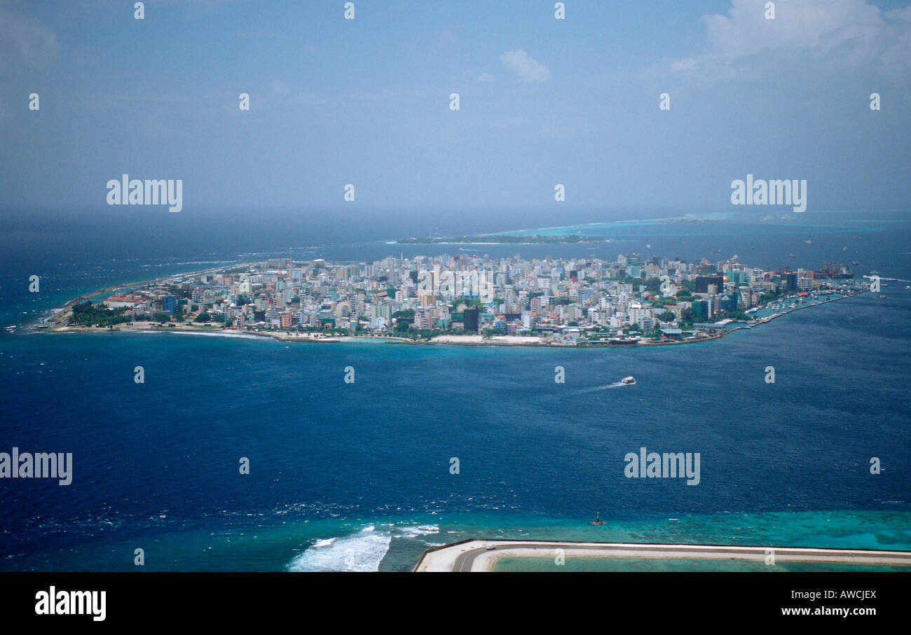 Aerial View of Male Capital of Maldives Maldives Indian Ocean North ...