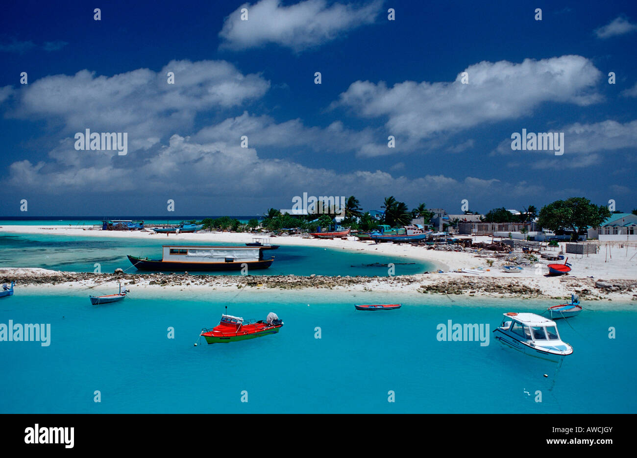 Fishing Boats and Dhonis at Maldives Maldives Indian Ocean Meemu Atoll ...