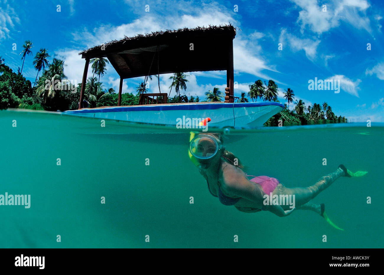 Skin Diving at Maldives Maldives Indian Ocean Medhufushi Meemu Atoll ...