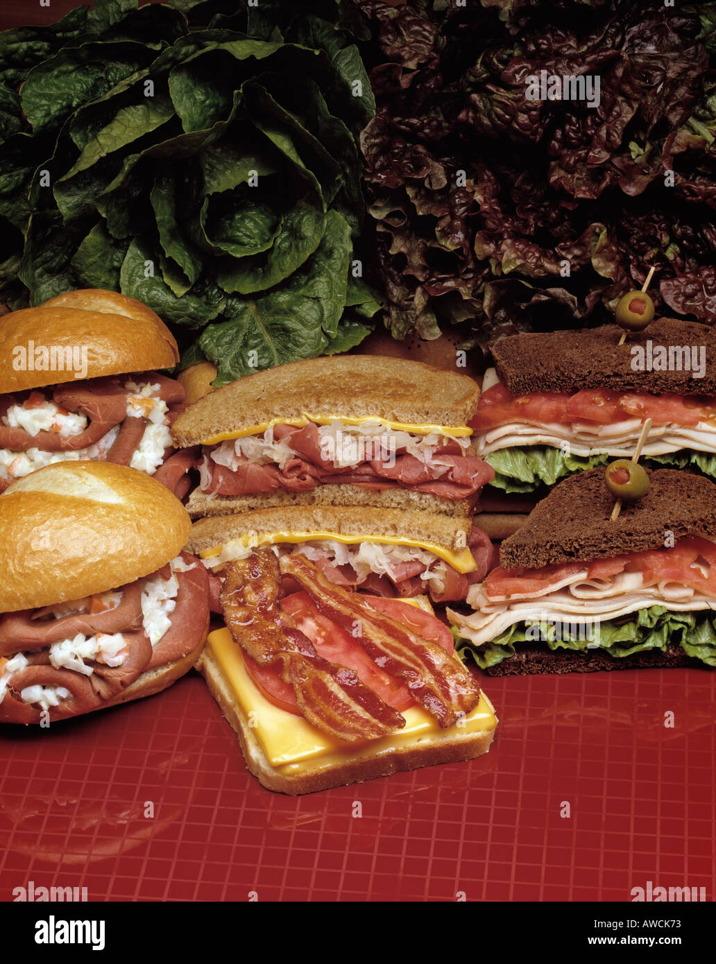 assorted sandwiches chicken salad tuna ham cheese turkey bacon lettuce ...