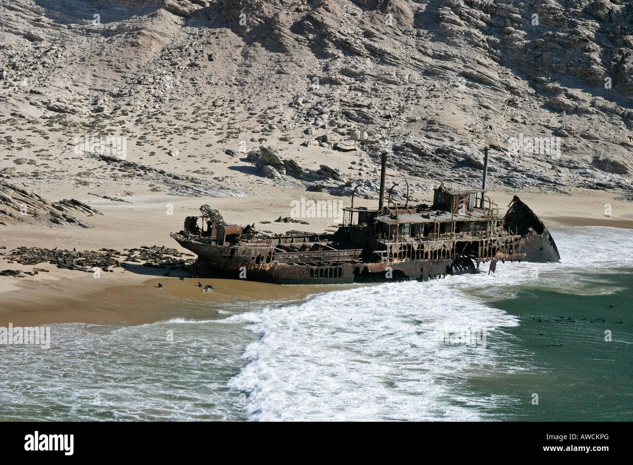Ship wreck Otavi, diamonds prohibited area, Saddlehill, Atlantic ocean ...