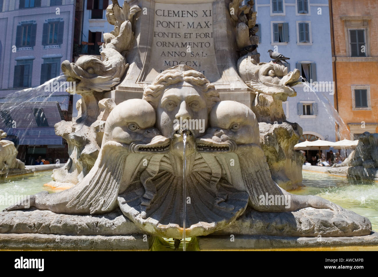 Rome, Italy. Detail of the Pantheon Fountain (1570) by Jacopo della ...
