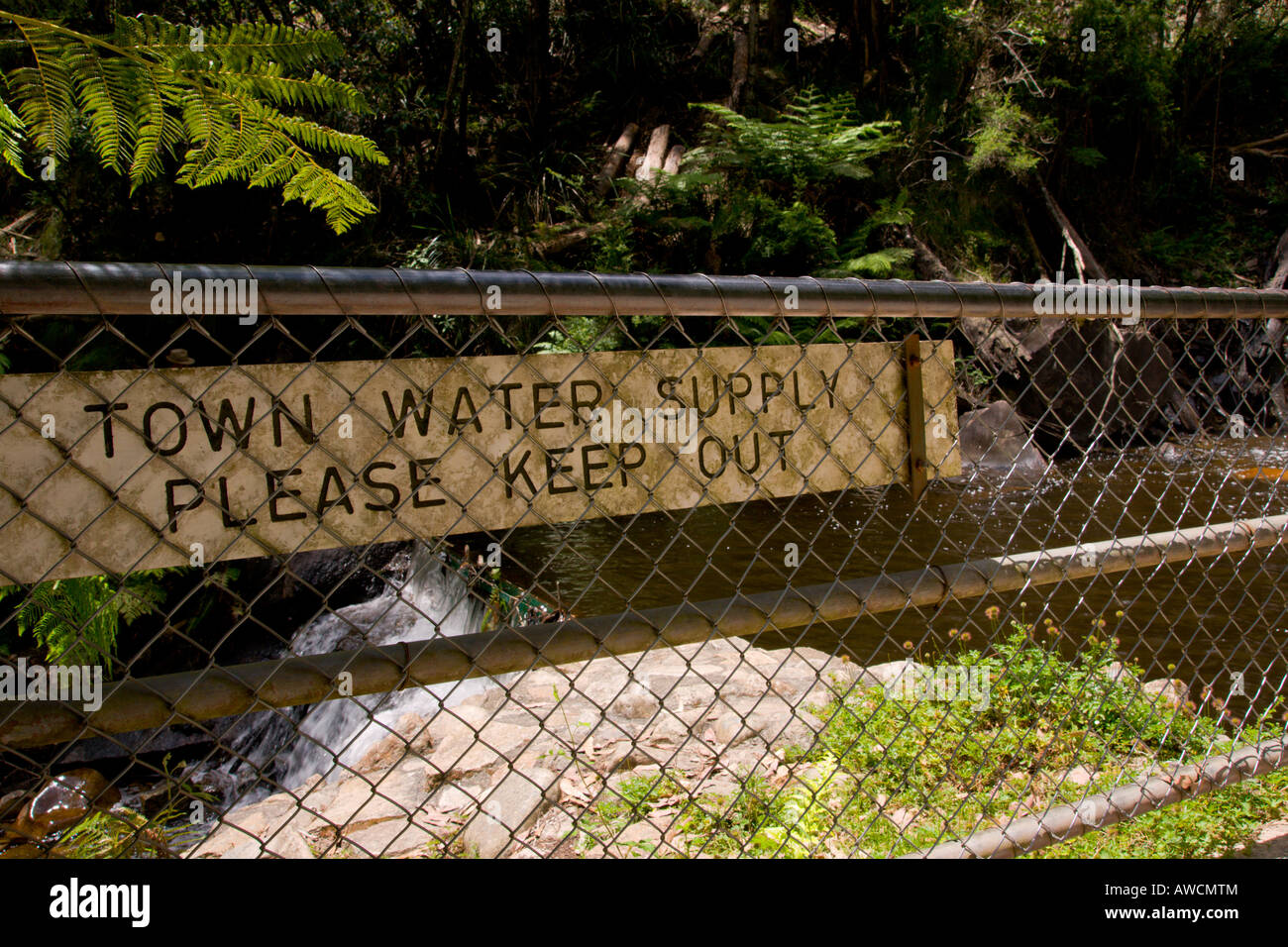 A town water supply sign Stock Photo - Alamy