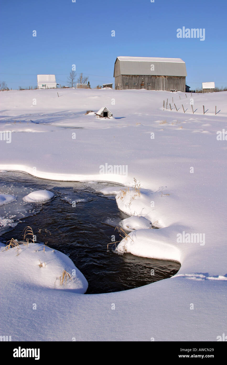 Landscape Winter in Quebec Canada Stock Photo - Alamy