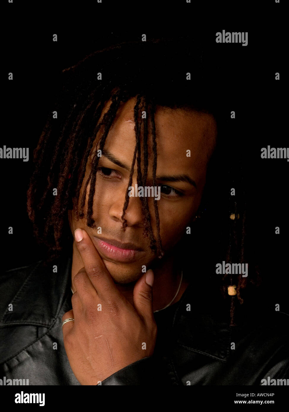 Young black man, contemplative Stock Photo - Alamy Young black man, contemplative Stock Photo - Alamy