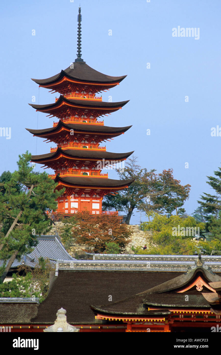 Japan Miyajima pagoda Stock Photo - Alamy