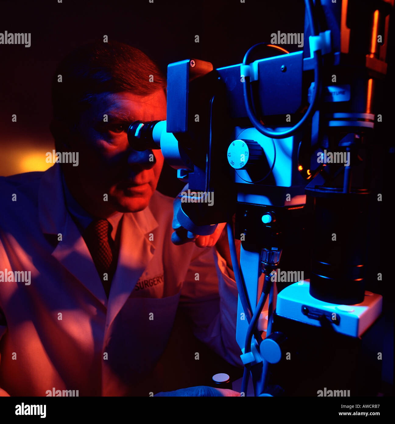 physician eye doctor office exam examination opthamologist Stock Photo ...