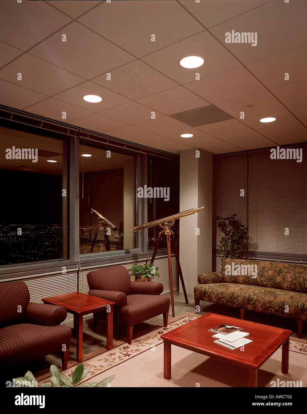 interior hi rise office building telescope Stock Photo - Alamy