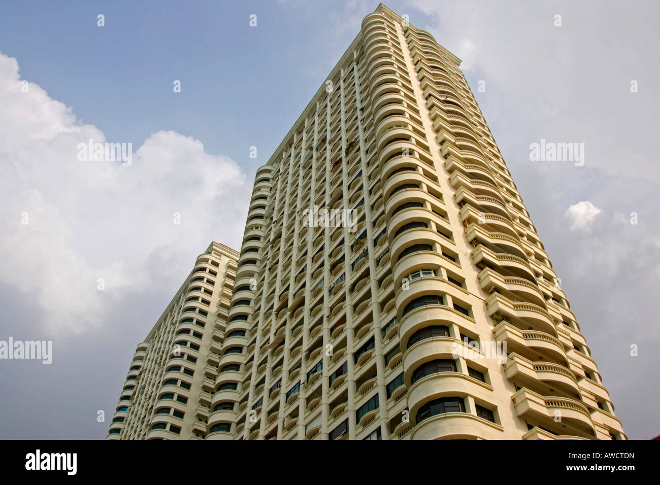 Typical apartment building where flats are rented by the week or month ...
