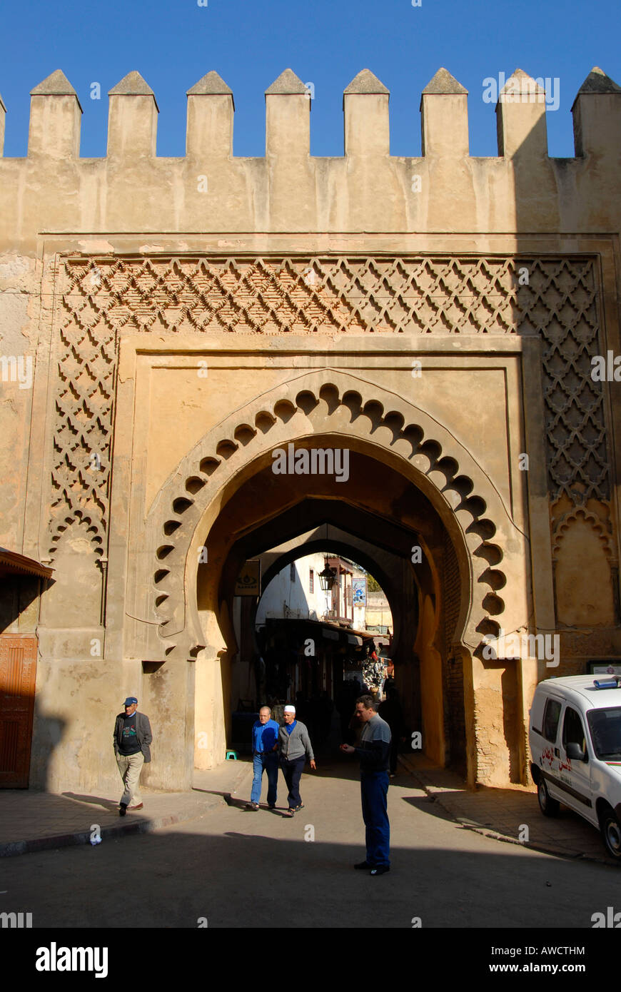 Mediaeval city gate Bab Semmarin Fes El Jdid Morocco Stock Photo - Alamy