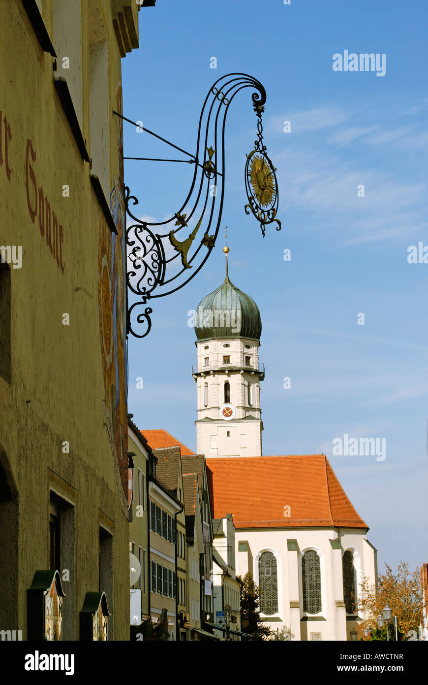Schongau Upper Bavaria Germany parish church Assumption of Mary Stock ...