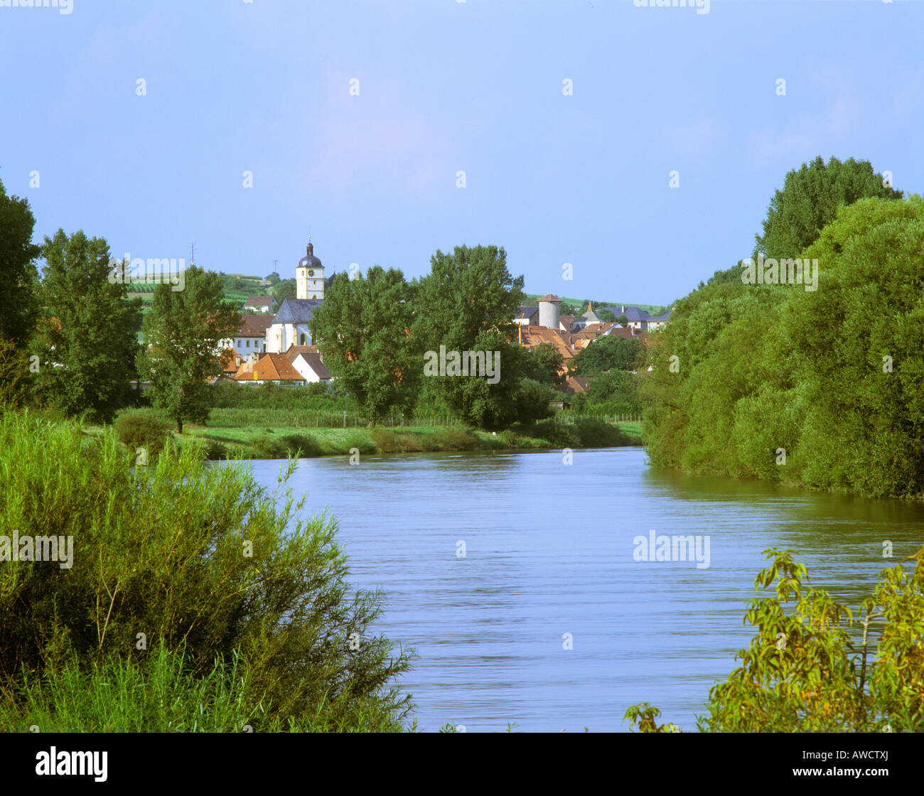 Dettelbach upon the river Main Lower Franconia Bavaria Germany Stock ...