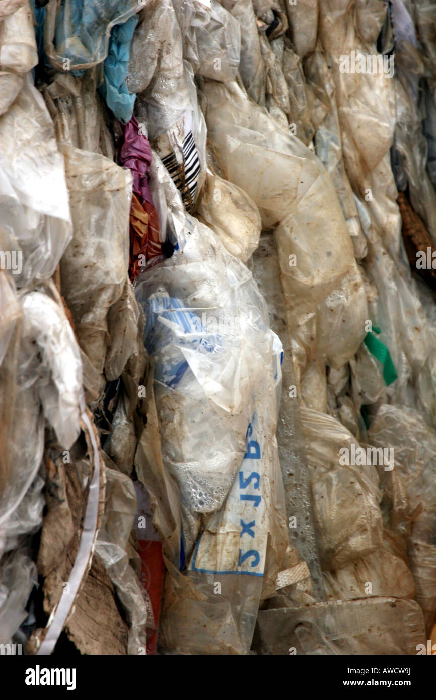 "bail of scrap polythyne Stock Photo - Alamy