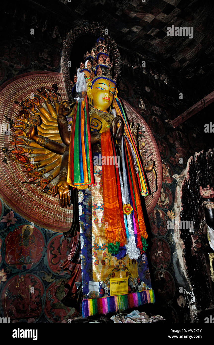 Thousand arms god, Avalokiteshvara, Palcho Monastery or Pelkor Chode ...