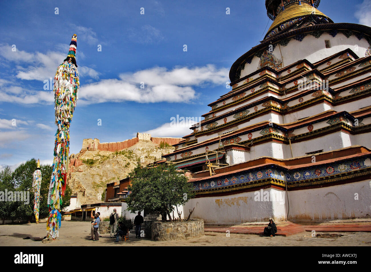 Kumbum stupa, Gyantse, Tibet Stock Photo - Alamy