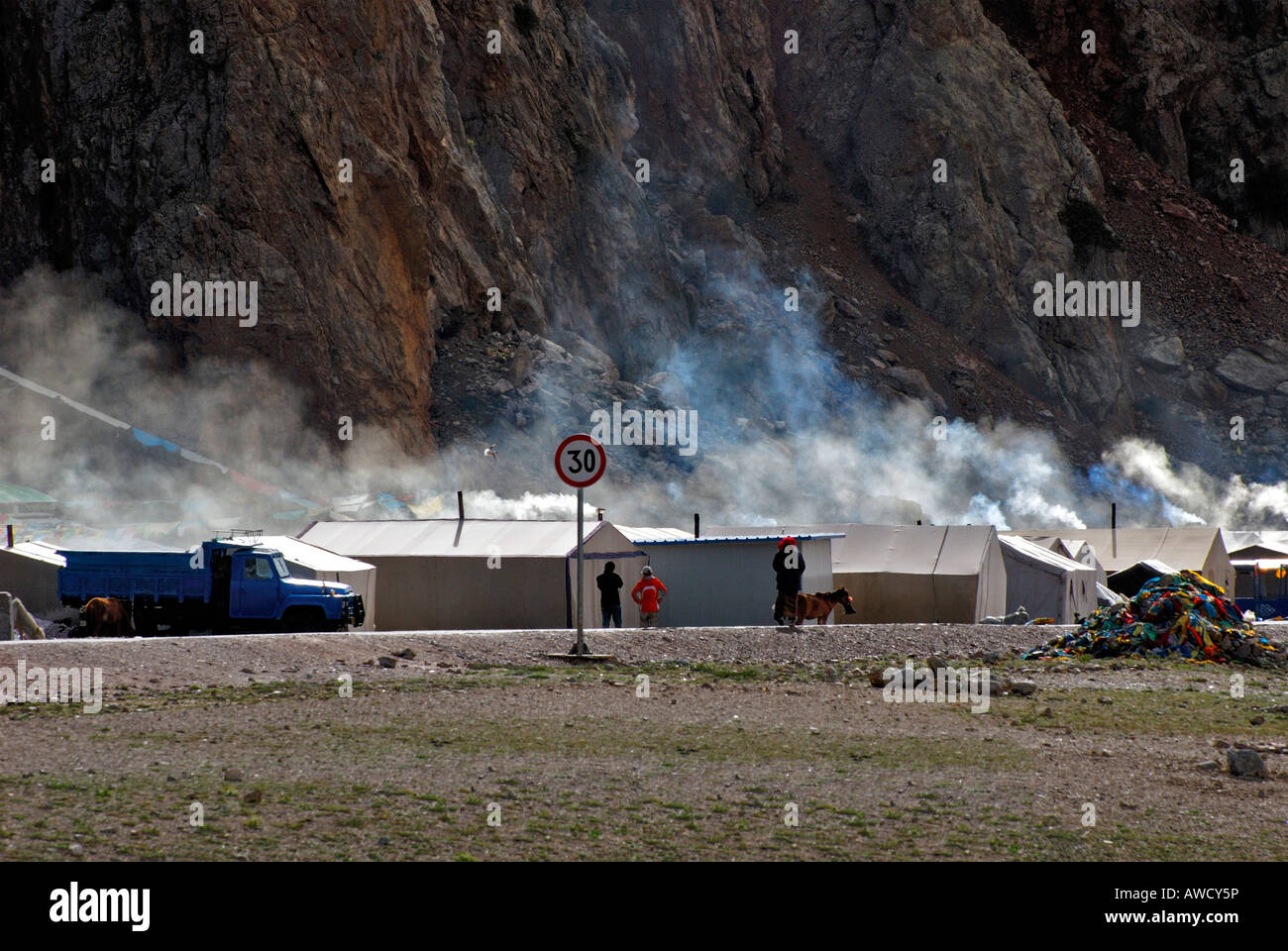 Tent village, Nam-Tsho-Lake, Tibet Stock Photo - Alamy