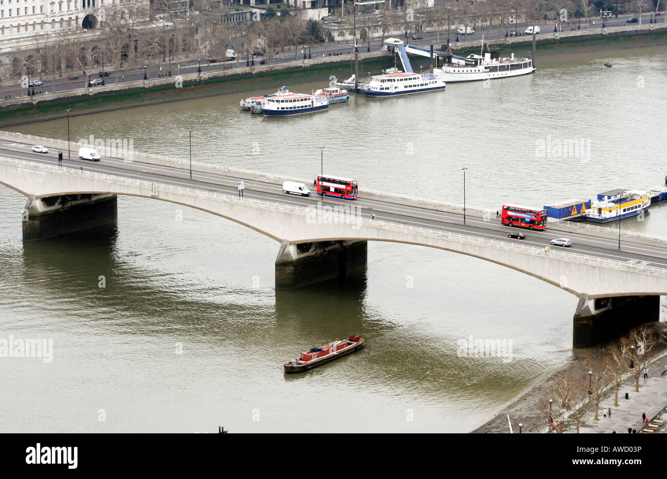 Overhead View of Thames from London Eye, London, England, United ...