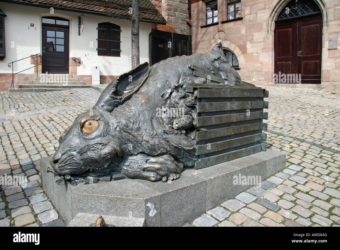 Albrecht Duerer Rabbit, Nuremburg, Franconia, Bavaria, Germany, Europe ...
