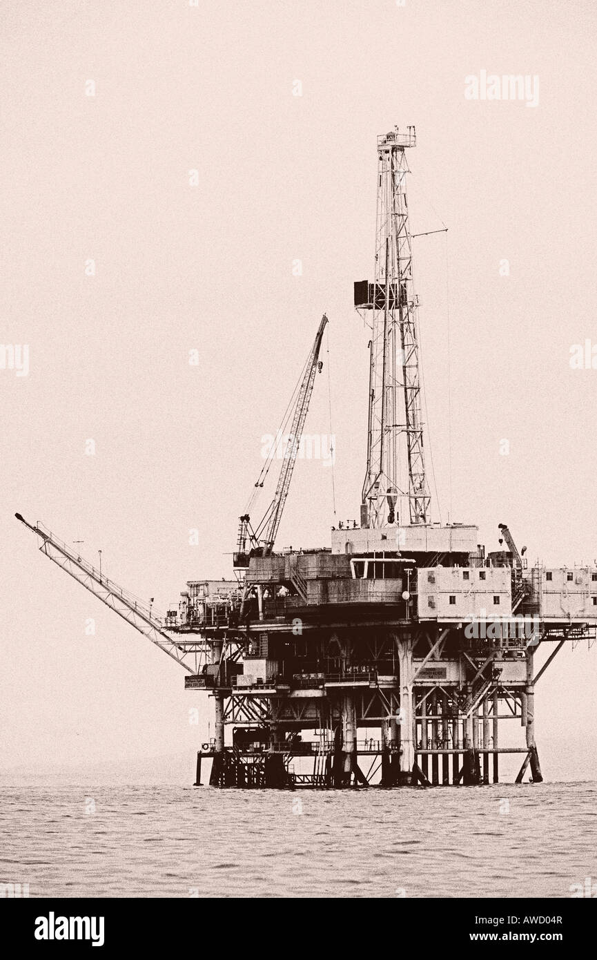 Oil platforms off Point Conception California, USA Stock Photo - Alamy