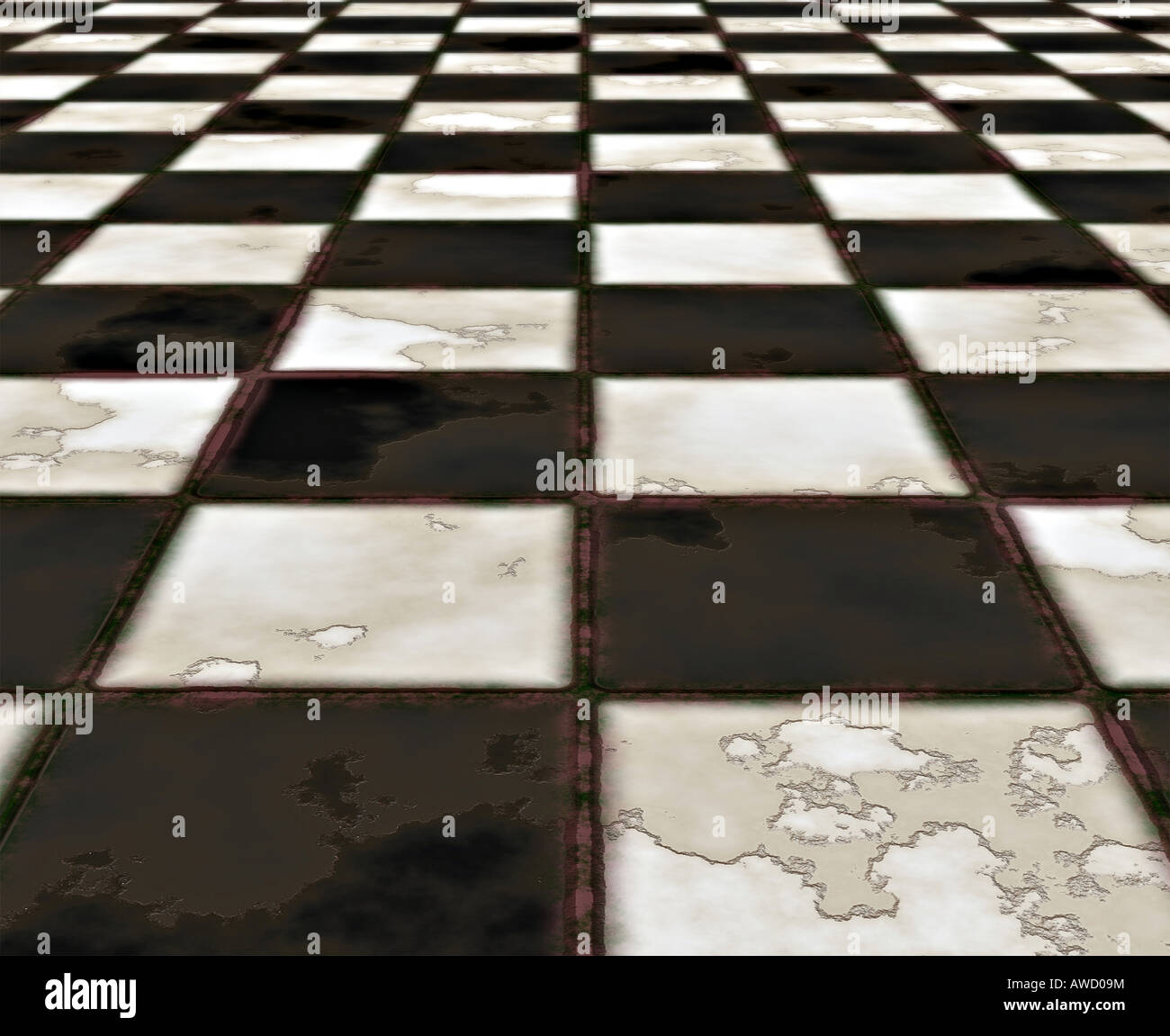 old rough and worn marble checkerboard floor Stock Photo - Alamy